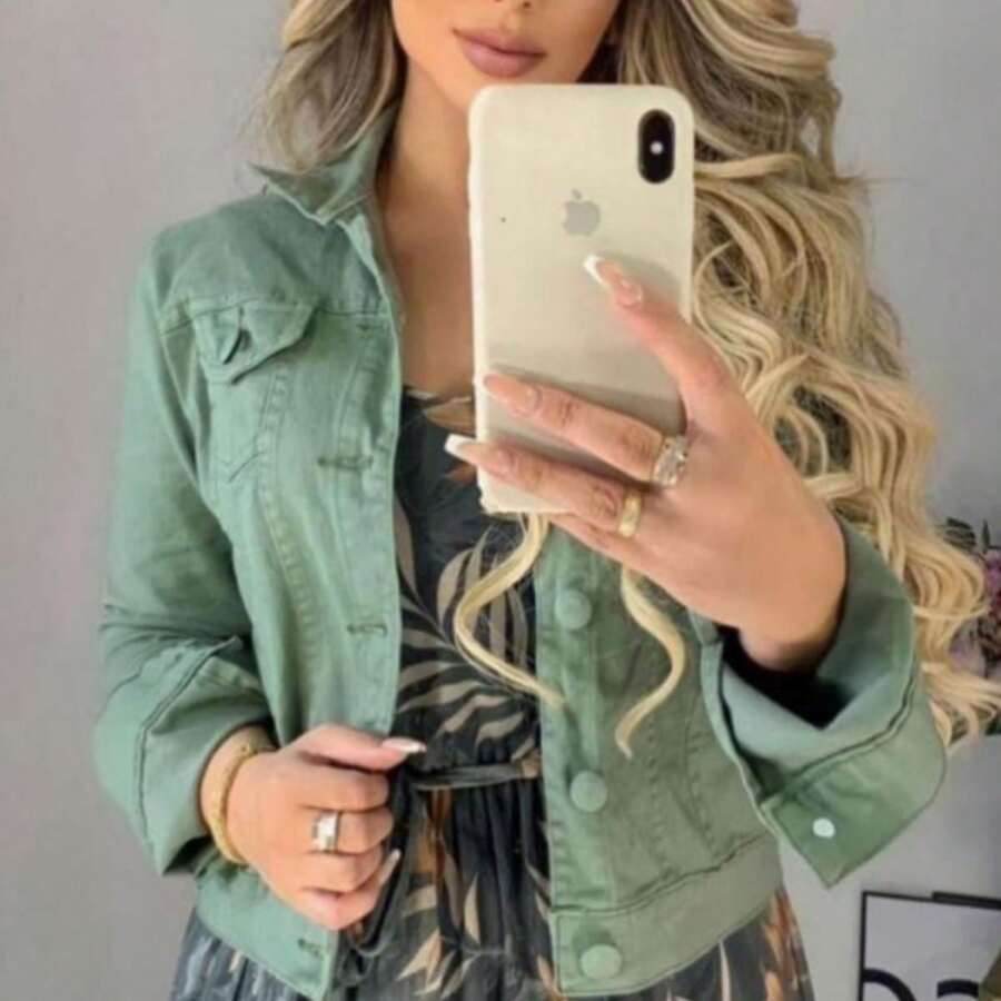 Jaqueta verde oliva feminina nova tendencia | SHEIN Brasil