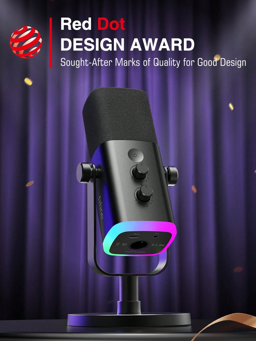 FIFINE Gaming USB/XLR Microphone For Podcast, Dynamic Mic With ...