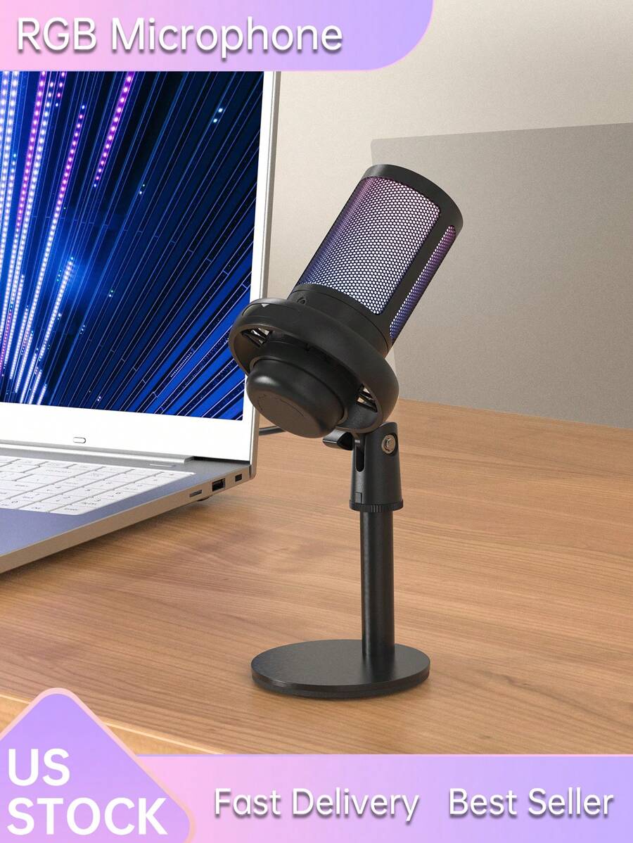 ME6S RGB Gaming Microphone, Suitable For Desktop Computers, NoteBook ...