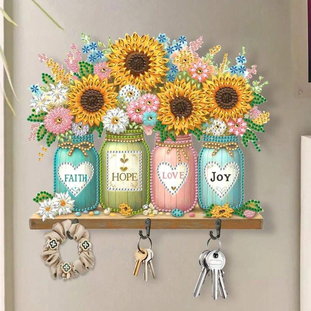 DIY 5D Diamond Painting Hook, Flower Design, Practical Wall Art With ...