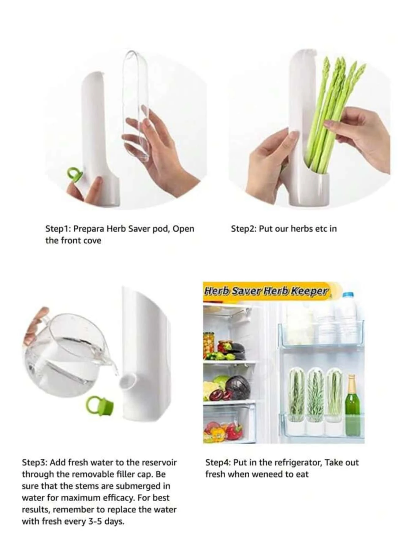 1pc Herb Keeper Container With Pod For Preserving And Storing ...