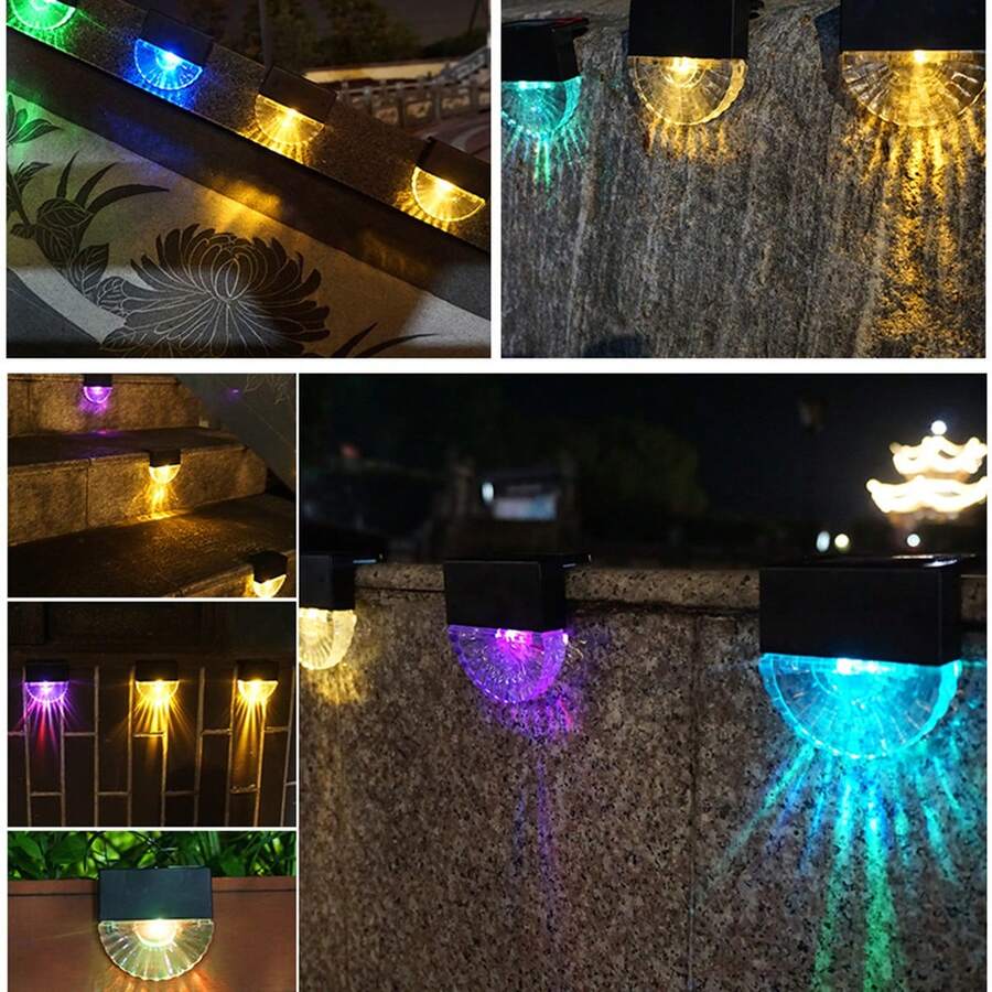 1pc New Outdoor Solar Balustrade Light Stair Light Fence Wall Step ...