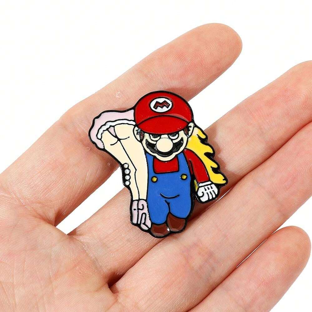 Super Mario 1 Personal Creative Brooch Handsome Character Mario Metal ...