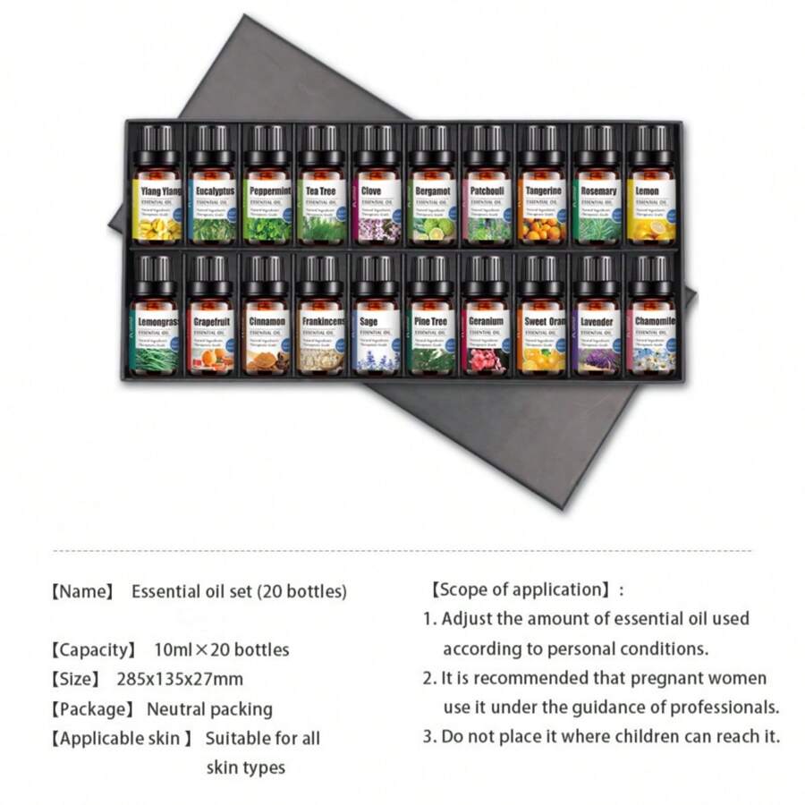 KANHO Aromatherapy Essential Oil Set 10ml*20PCS Rosemary Pine Tree ...