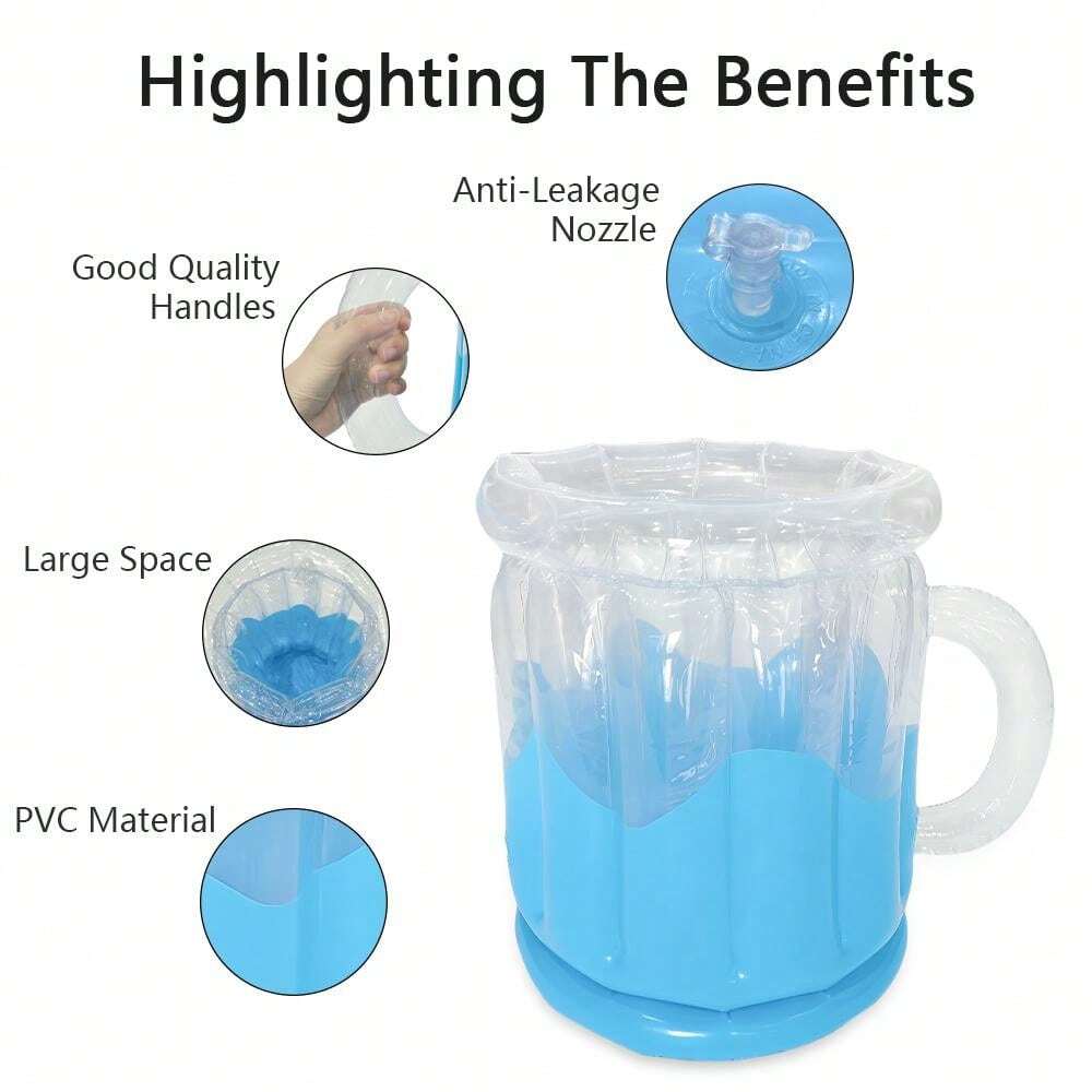 1pc PVC Inflatable Camping Ice Bucket For Beer, Beverages, Puffies ...