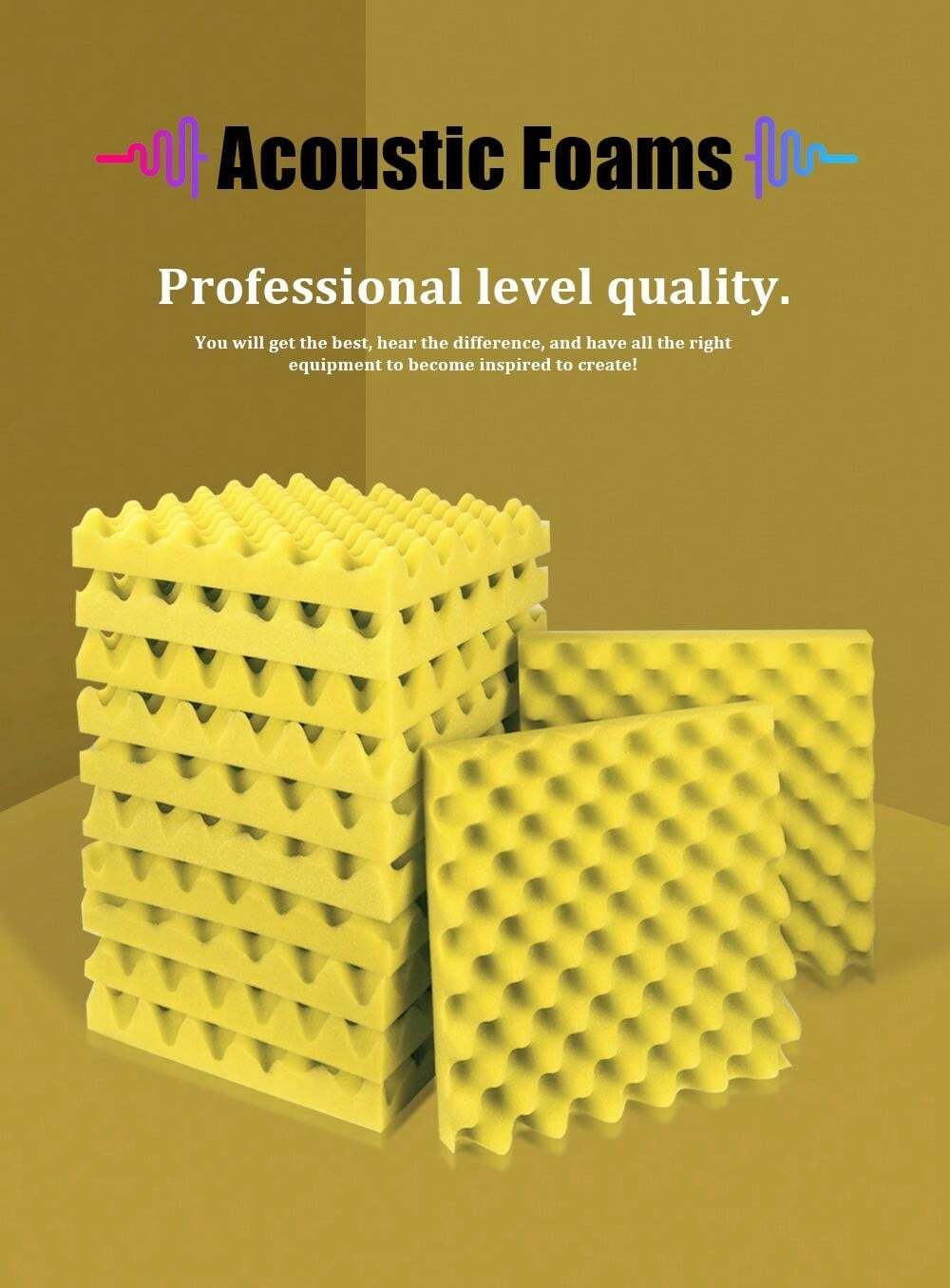 1 Pc, 12 Pcs, 24 Pcs-12x12x1.18/12x12x2 Inches Egg Crate Foam Cushion ...