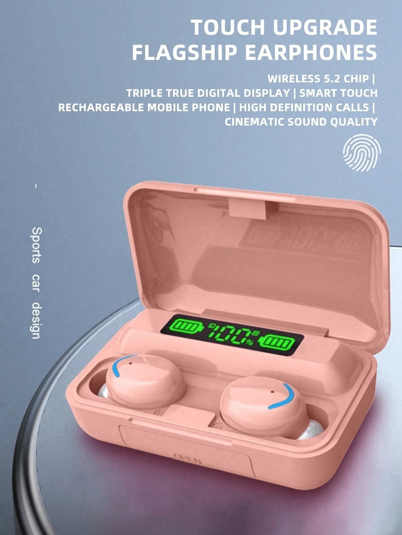 ピンクのイヤホン ノイズキャンセリング ミニ ゲーミング ワイヤレス TWS デジタルディスプレイ搭載再充電可能ヘッドセット | SHEIN ...