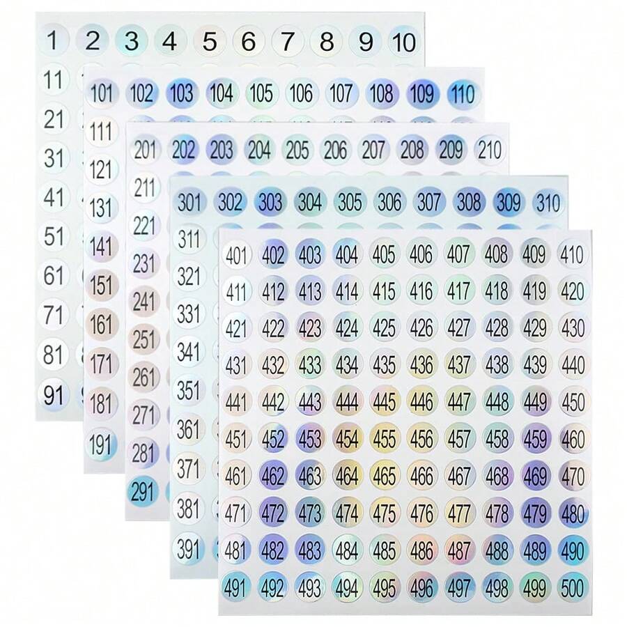 15 Sheets Mini Number Stickers 1 To 500 Round Labels Stickers ...