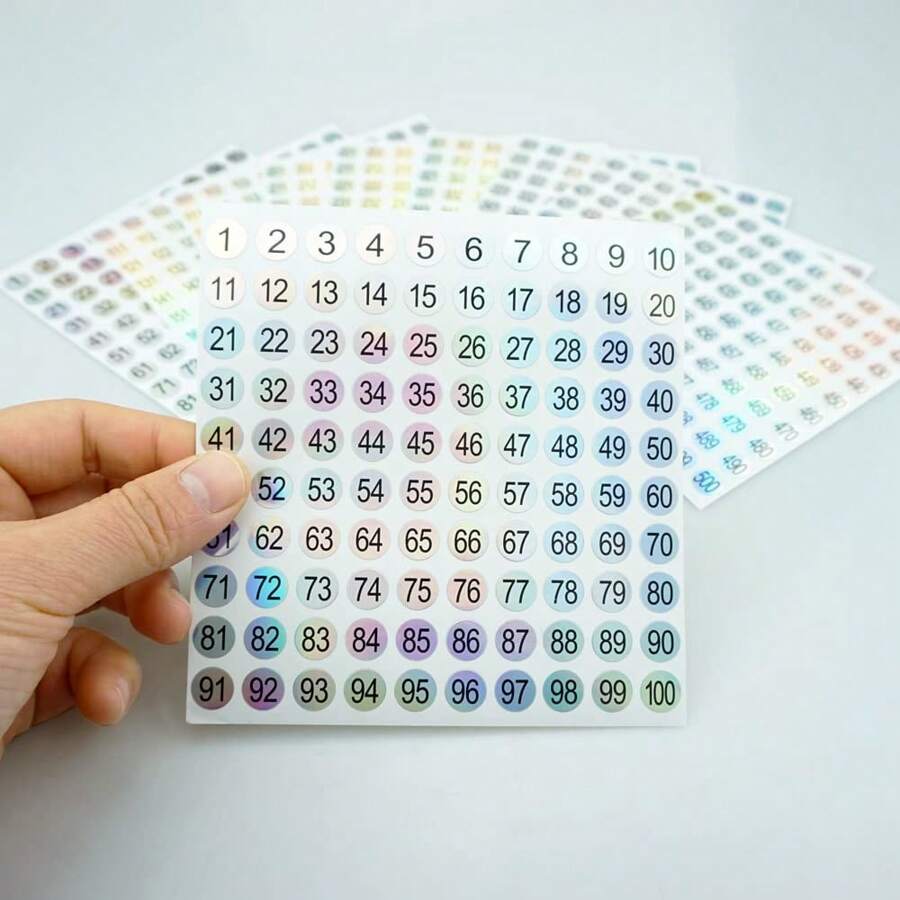 15 Sheets Mini Number Stickers 1 To 500 Round Labels Stickers Consecutive Number Stickers For ...