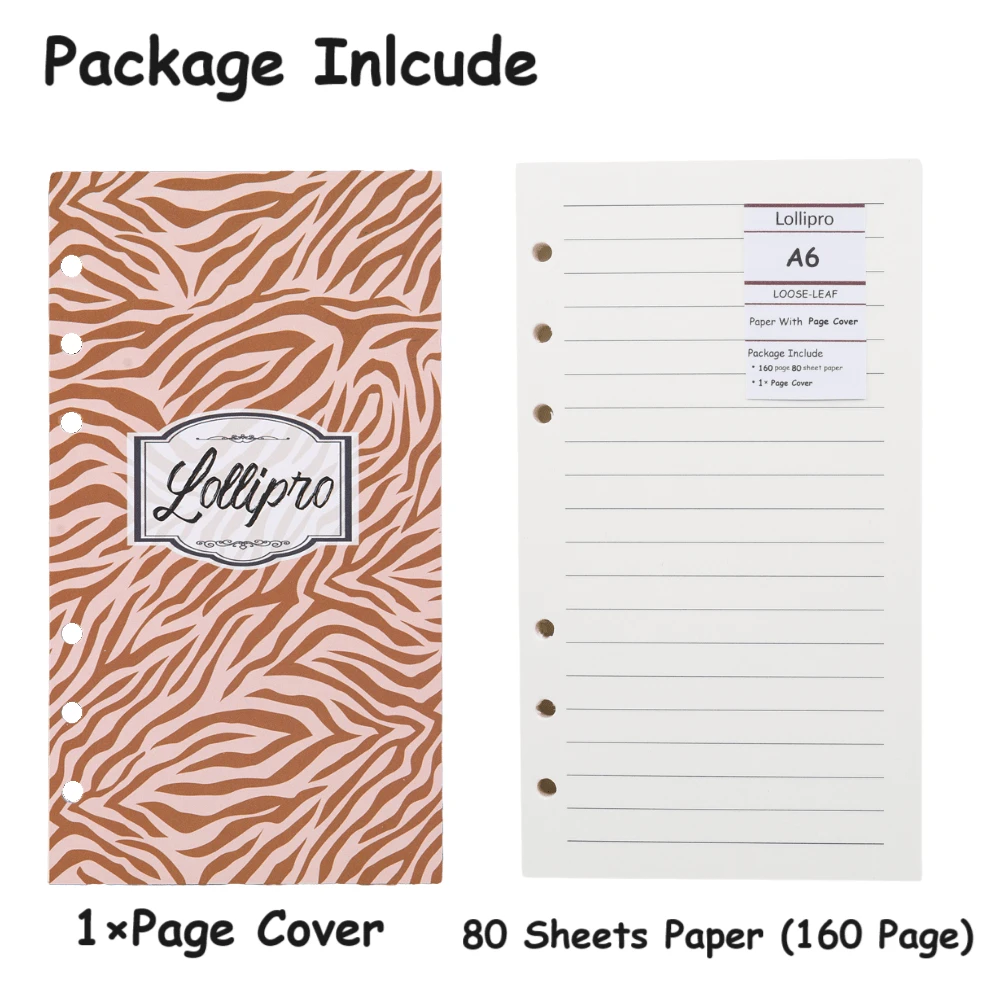 A6 Paper 160 Page 80 Sheets 100gsm Writing Paper Refillable Planner ...