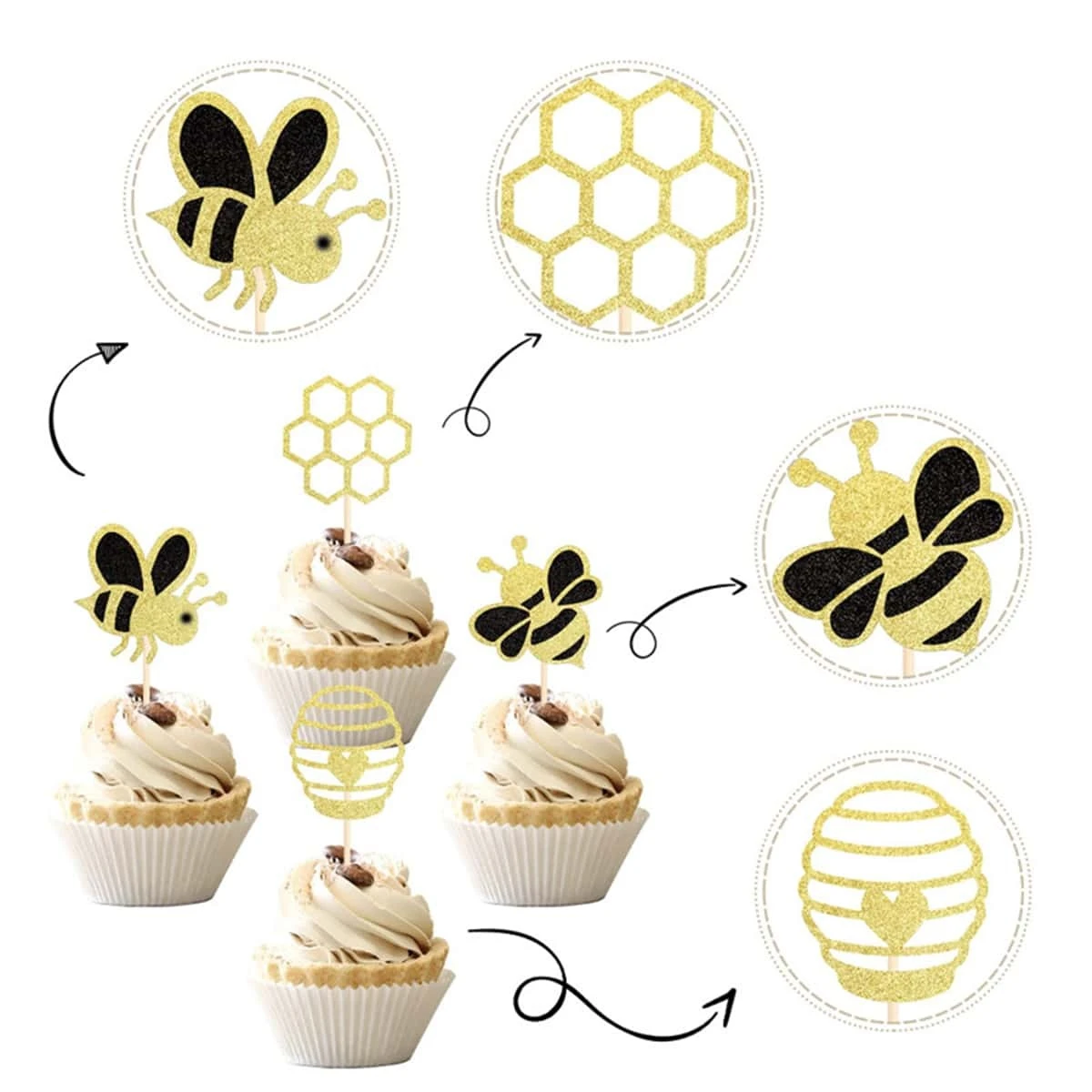 12 Creative Sparkling Bee Nest Cake Plugins For Baby Shower Baby ...