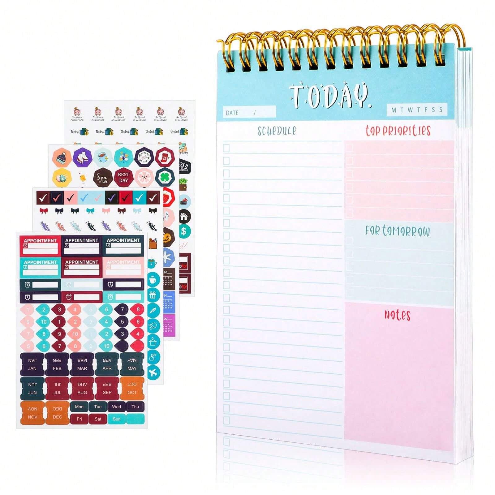 1-częściowy notatnik z terminarzem na listę rzeczy do zrobienia i ...