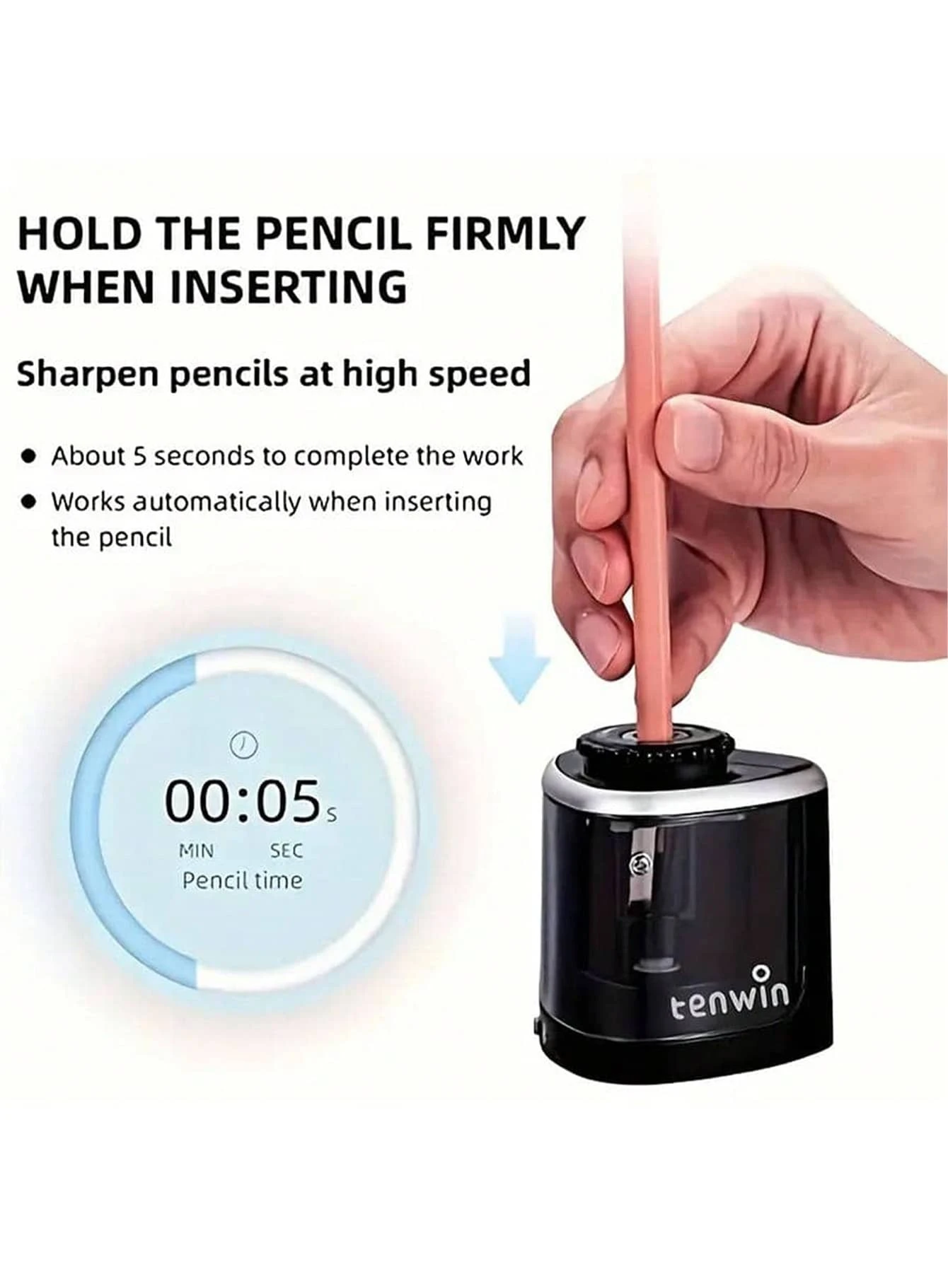 1pc Electric Pencil Sharpener, Creative Student Stationery Semi ...