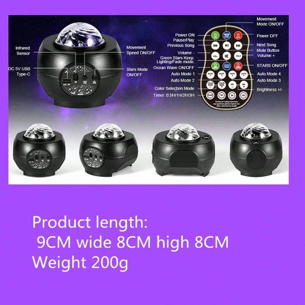 Star Star Light Disco Ball Light Sound Activation With Remote Control ...