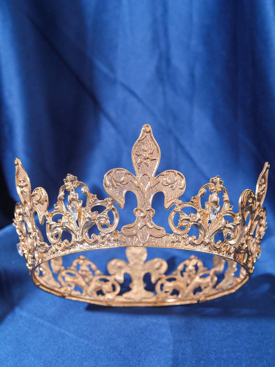 1pc Luxury Vintage Baroque Crystal Crown, Elegant Wedding Accessory ...