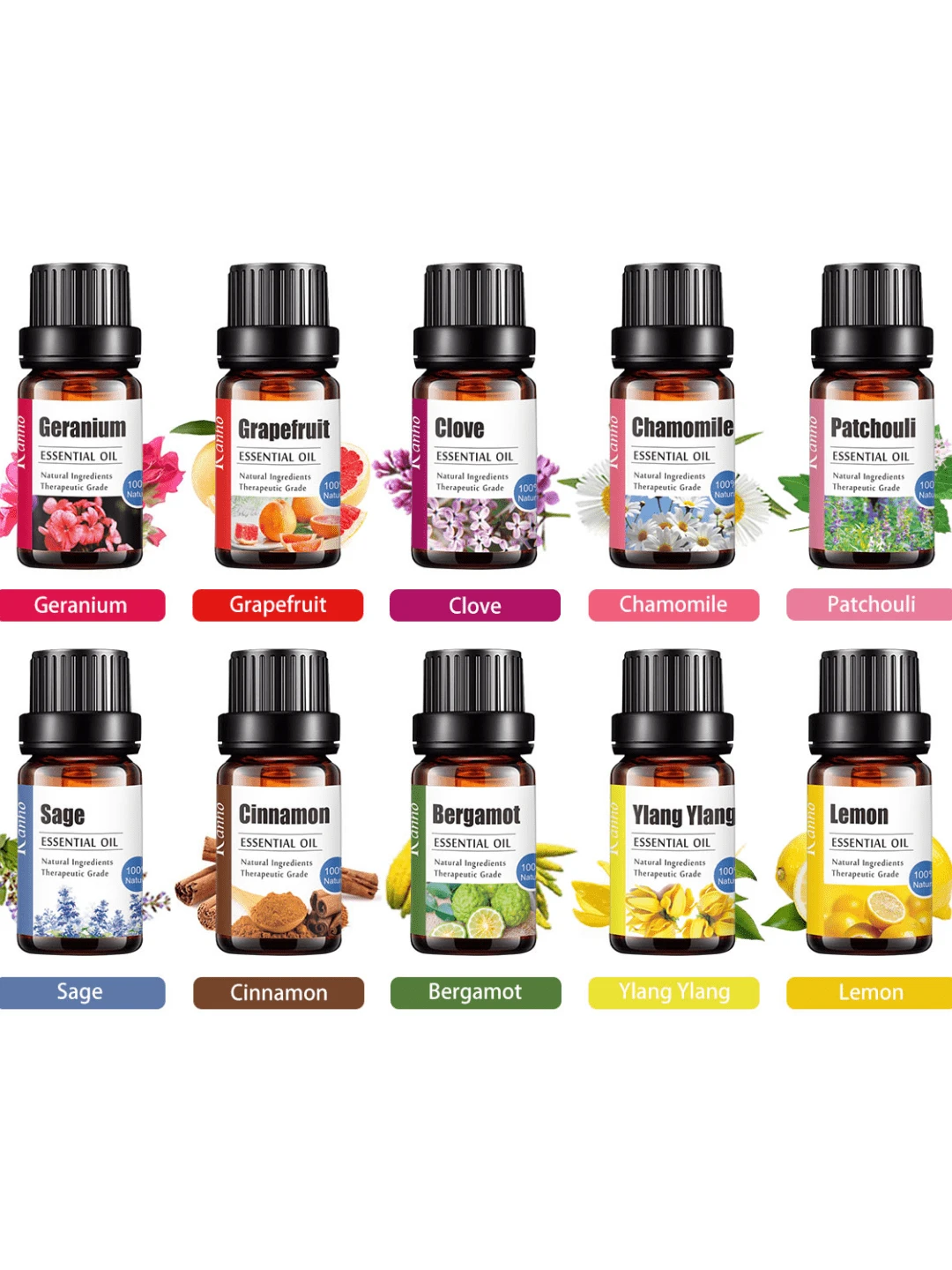 KANHO Aromatherapy Essential Oil Set 10ml*20PCS Rosemary Pine Tree ...