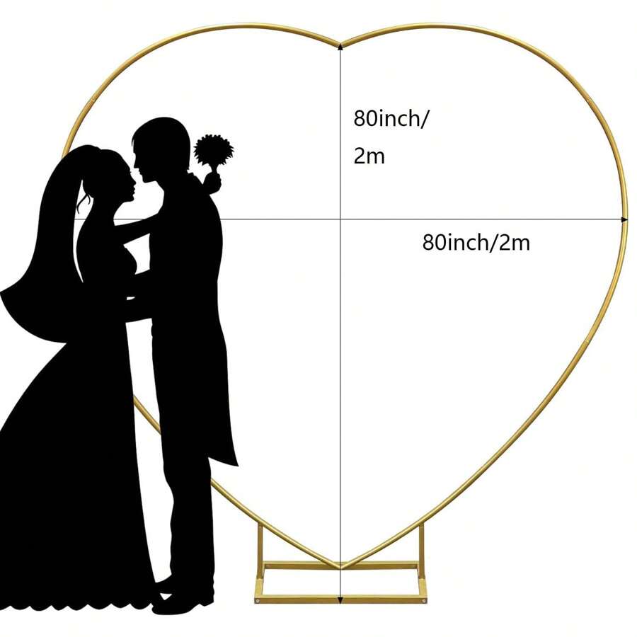 8-Inch Heart-Shaped Wedding Arch For Ceremony, Golden Arch Background ...