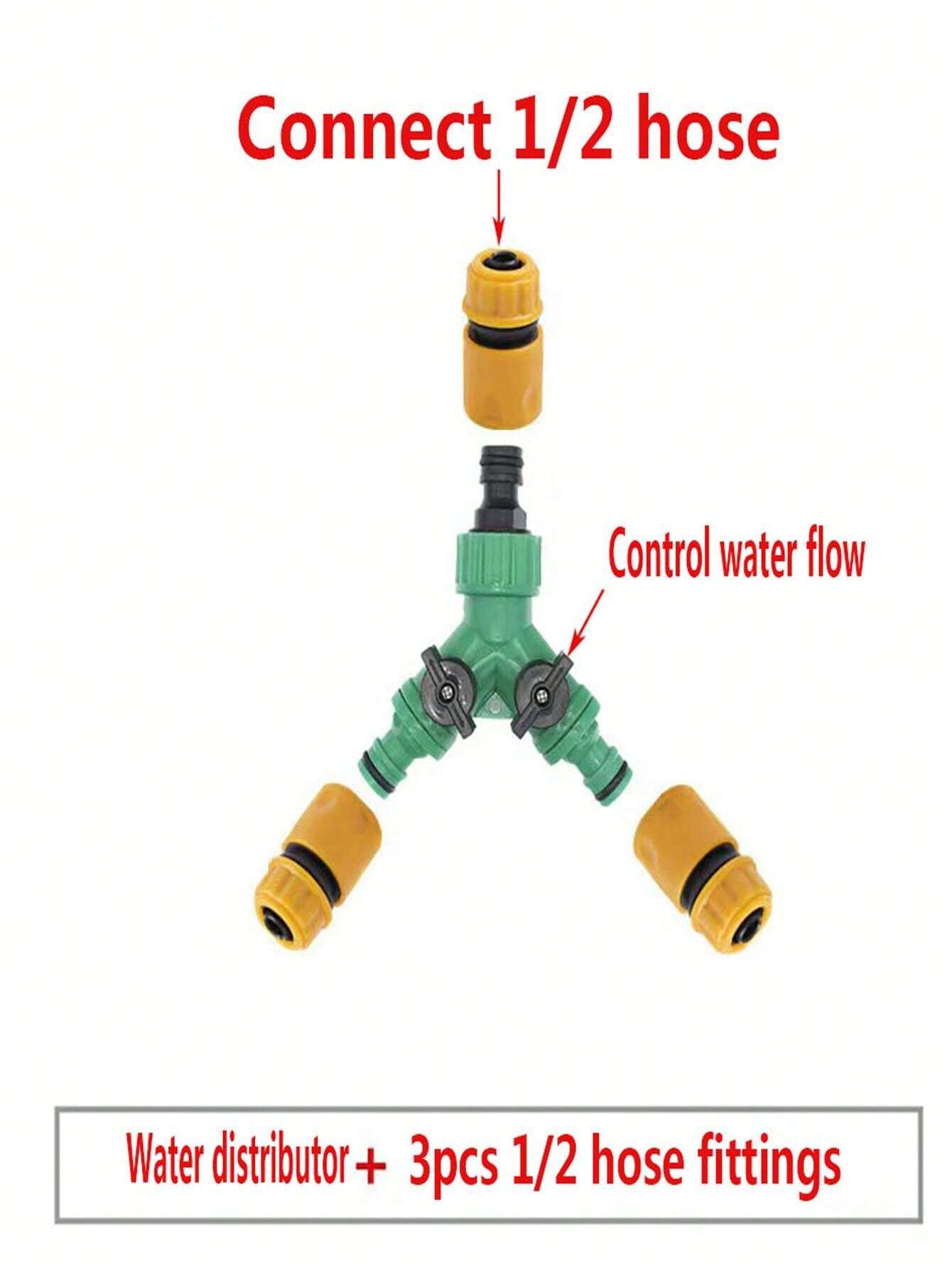 1 Set Y-Type Water Distributor With Switch Hose Splitter Garden ...