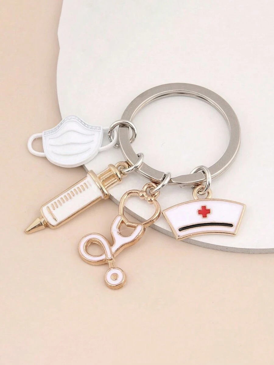 Unique Medical Tool Keychain Set - Stethoscope, Syringe, And Mask ...