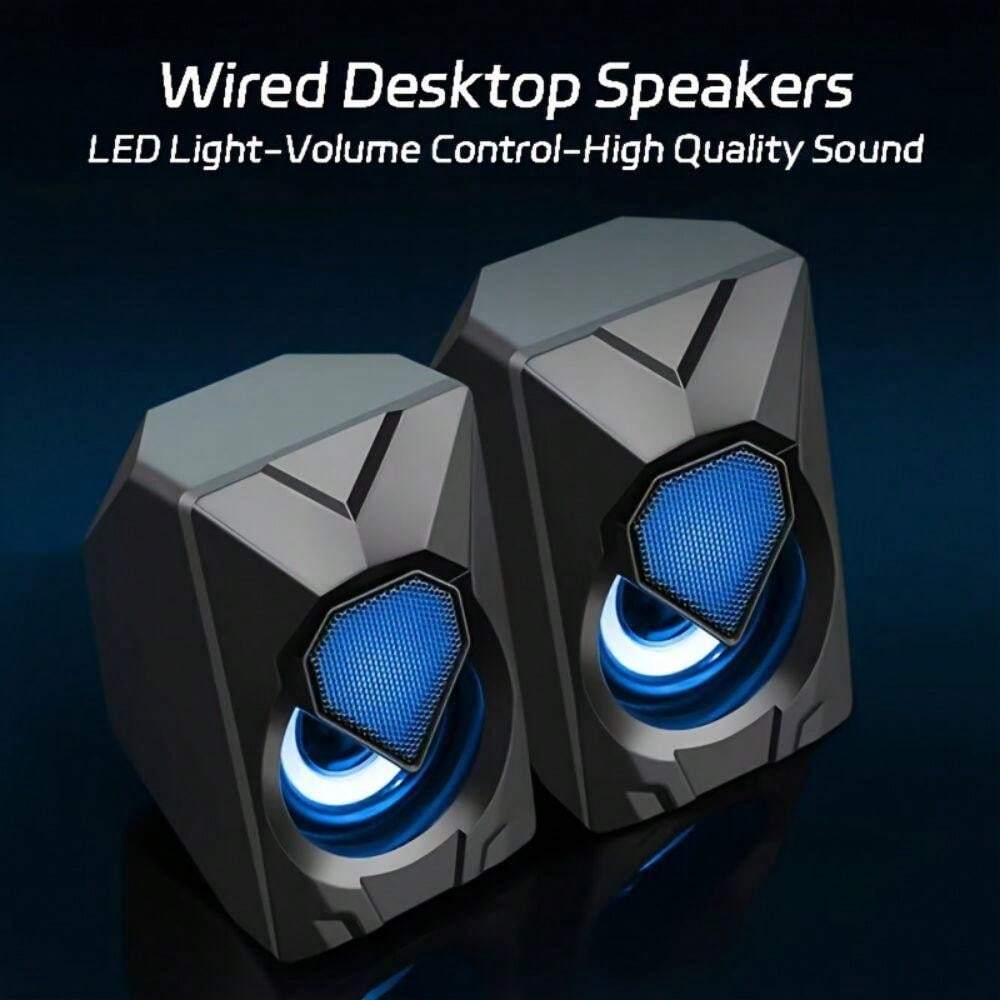 Computer Speakers For Desktop,5W+3W*2 Strong Output Power Wired Speaker ...