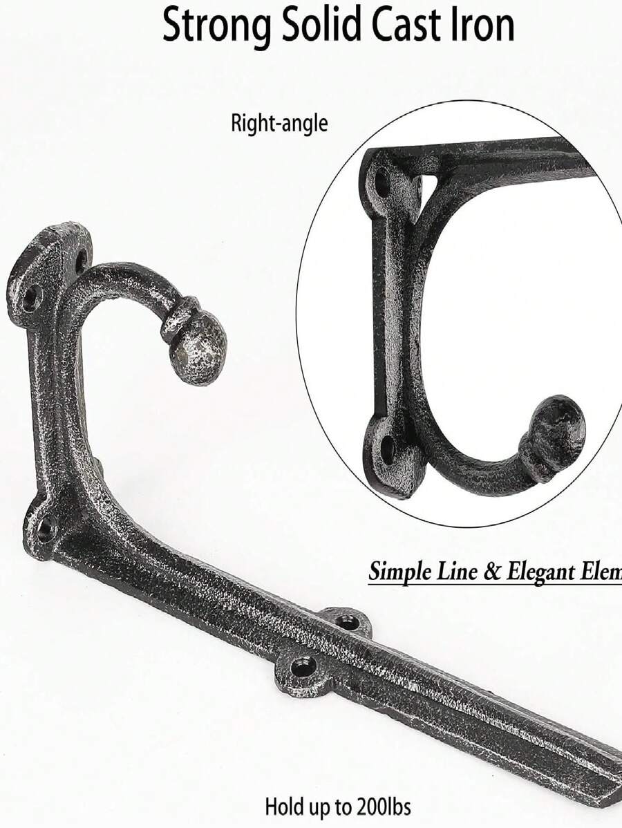 Rustic Floating Shelf Bracket 8 Inch, Cast Iron Shelf Brackets For Wall ...