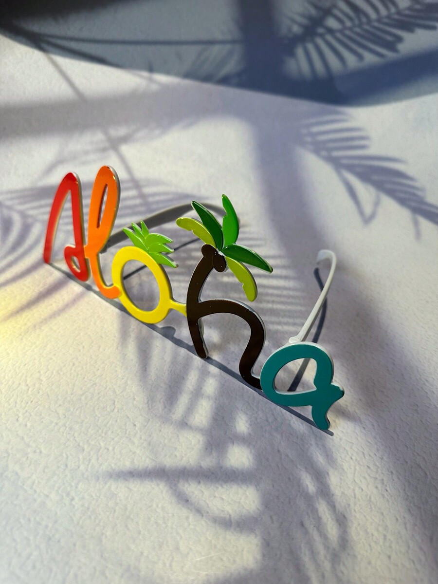 1pc ALOHA Vacation Themed Selfie Headband, Multi-Colored Tropical Fruit ...