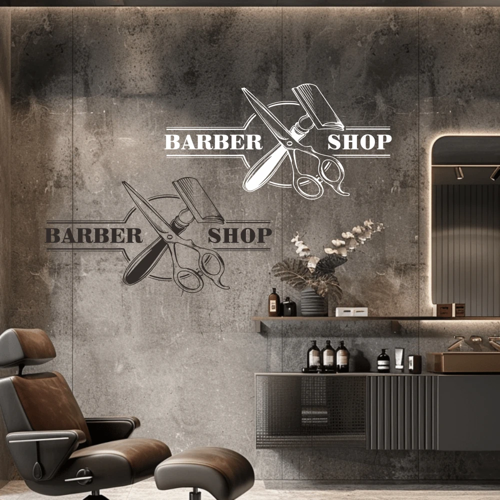 Barber Shop Wall Decals Hair Salon Wall Decorations Barber Shop Sign ...