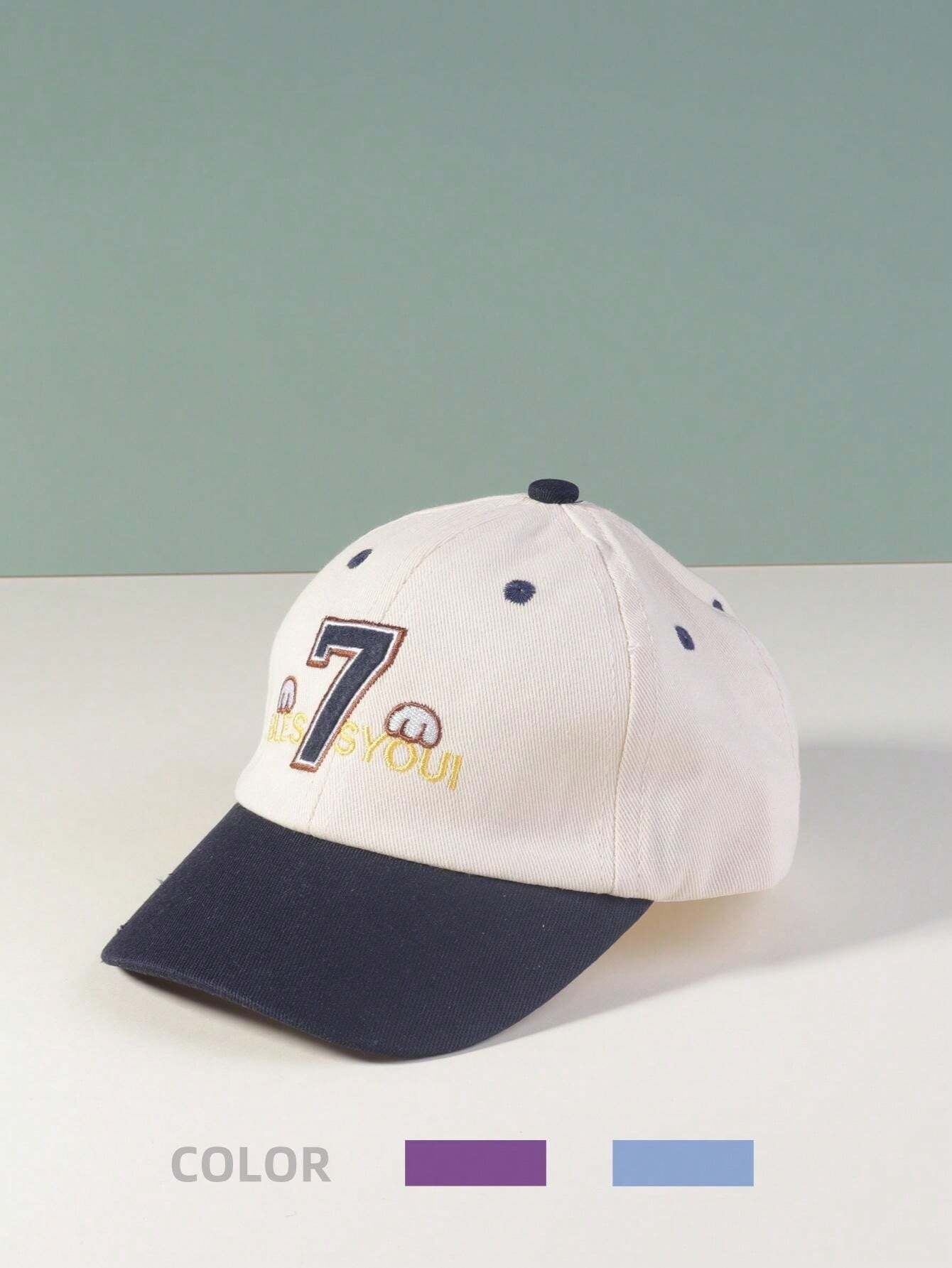 1pc Children's Letter 7 Decorated Baseball Cap, Adjustable Cap ...