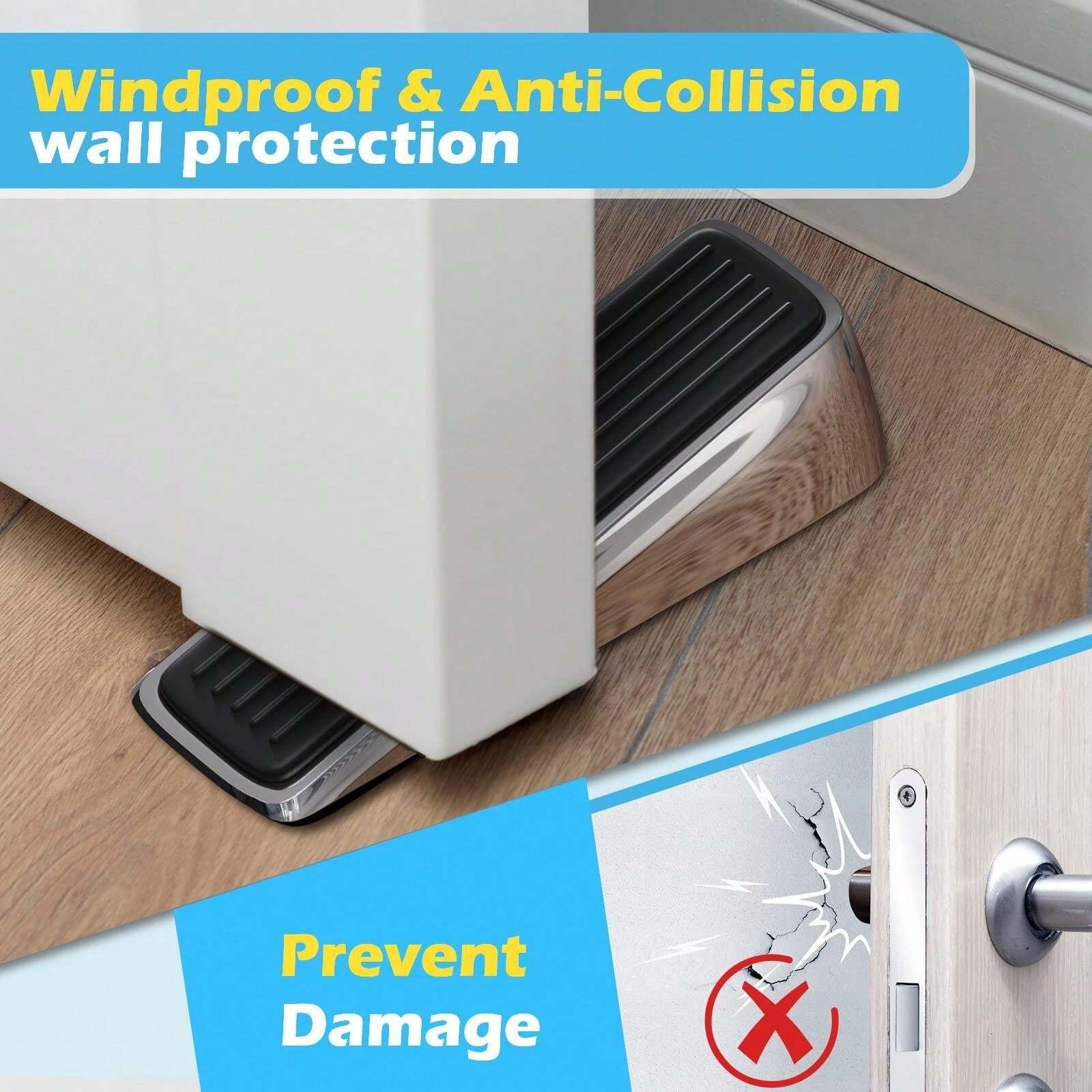 1pc Modern Commercial Floor Mounted Adhesive Door Stopper, Rubber Door ...