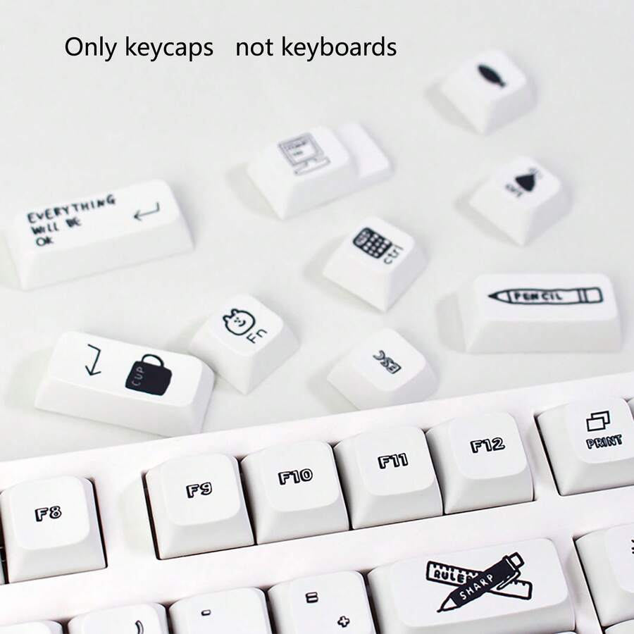 XDA High-Profile PBT Keycaps, Heat-Sublimation Main Image With White ...