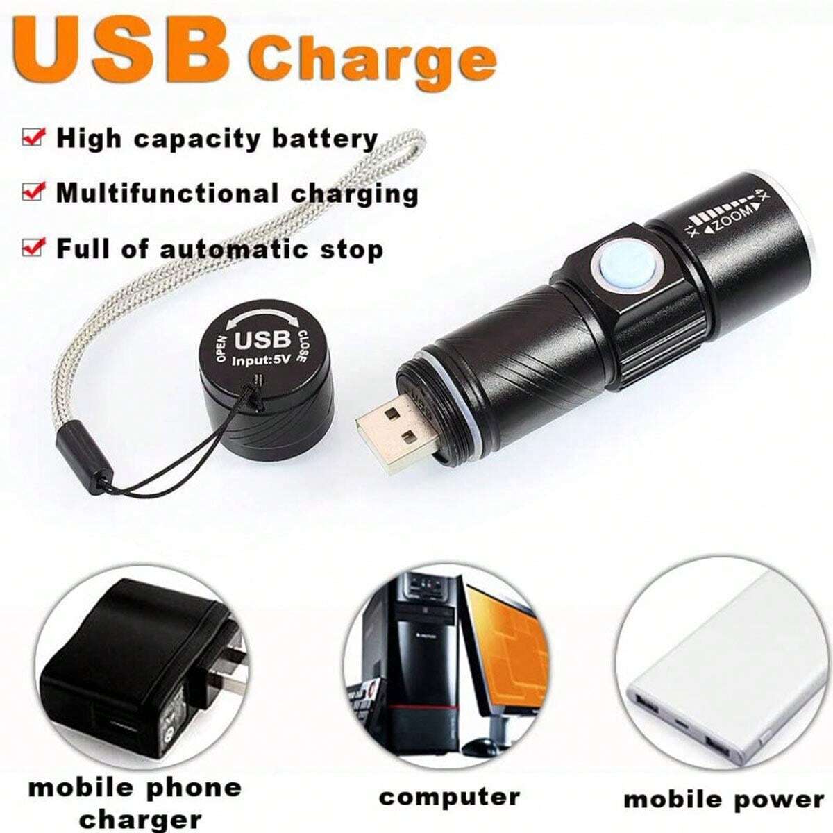 1pc Outdoor Mini Purple Light Flashlight For Bacteria & Fluorescent ...