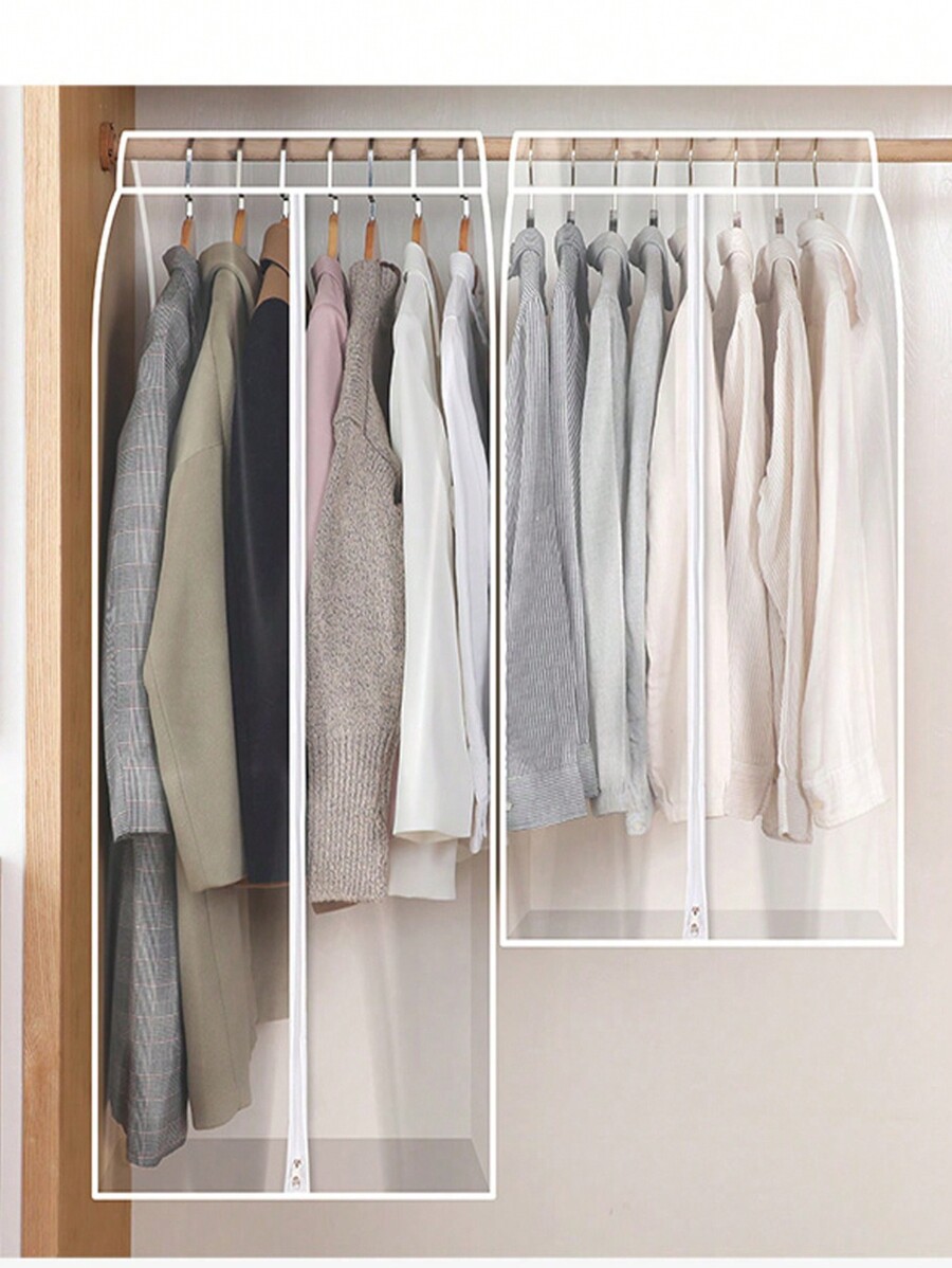 1pc Transparent Home Storage Dust Cover For Clothes, Hanging Wardrobe ...