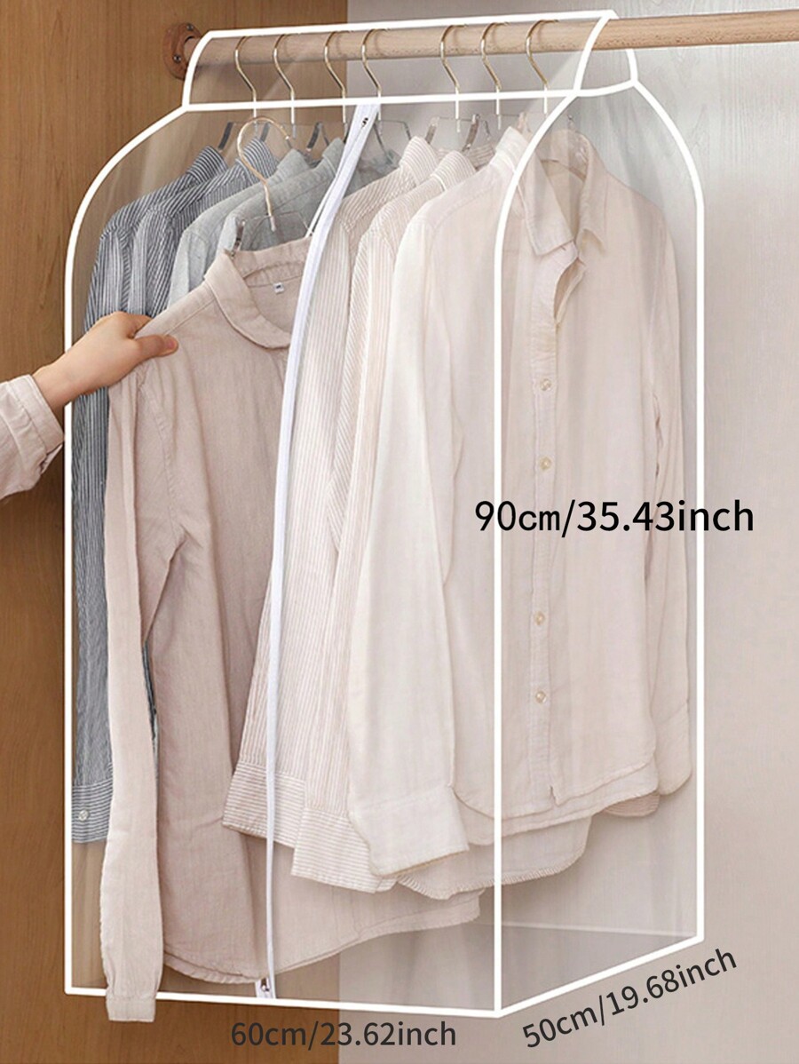 1pc Transparent Home Storage Dust Cover For Clothes, Hanging Wardrobe ...