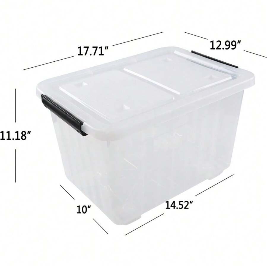 4 Packs 30 Quart Clear Plastic Storage Bin With Lid And Wheels, Clear ...