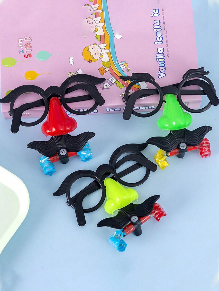 5pcs-Random Colours Funny Party Blowers With Fake Moustache, Glares And ...