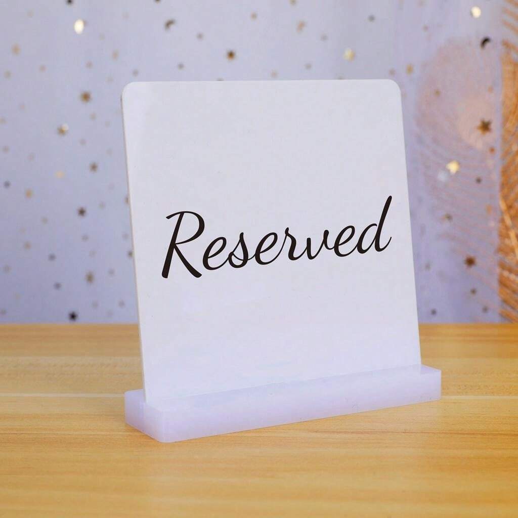 Wedding Signs - Reserved Signs For Tables, Acrylic Table Numbers In Set ...