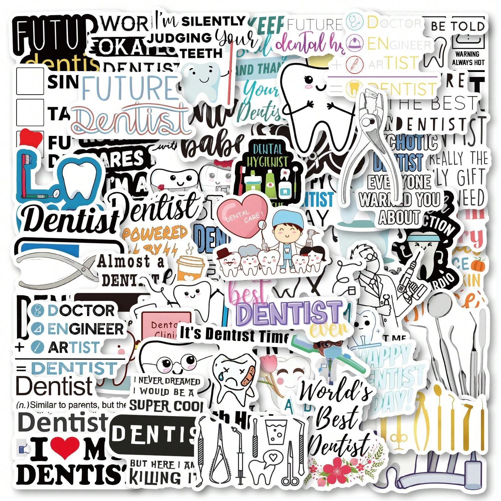 105PCS Dentist Stickers Vinyl Aesthetics Stickers For Scrapbooking ...