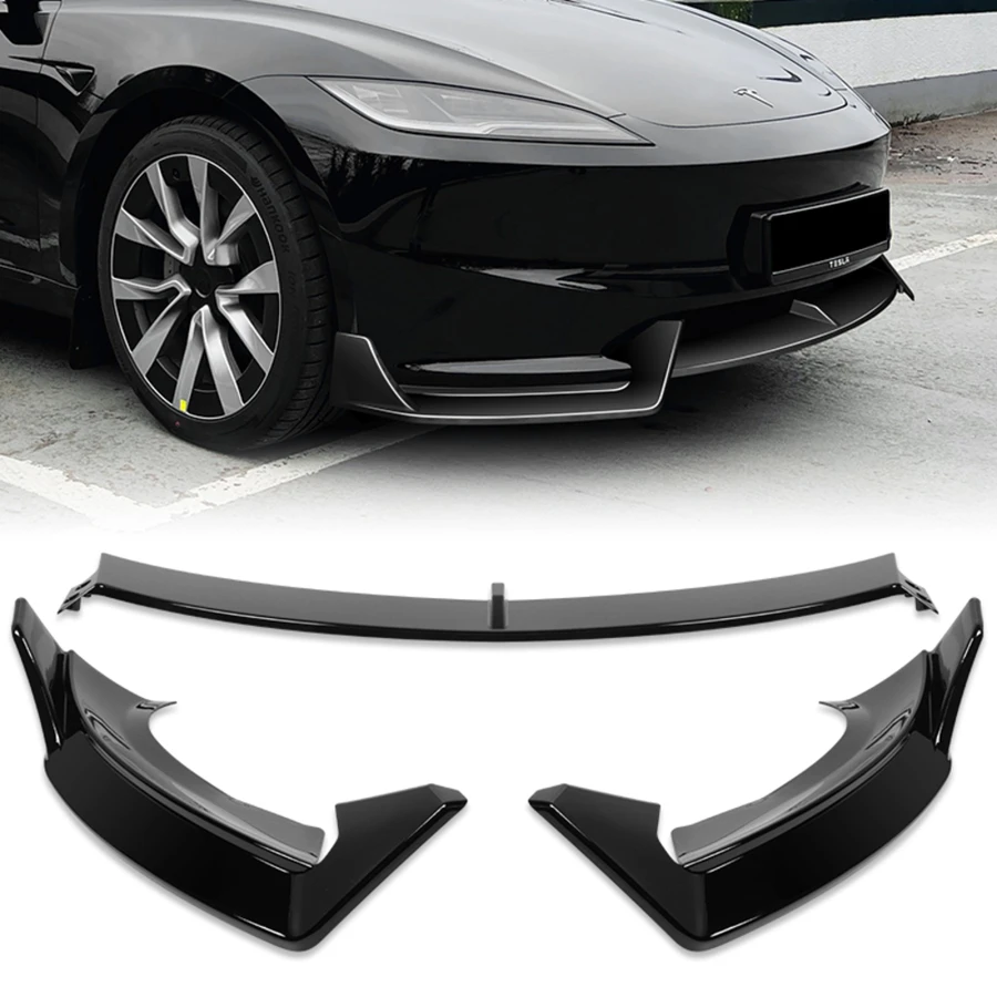 For 2024 - 2025 Teslas' Model 3 Sedan Front Bumper Lip Spoiler Splitter ...