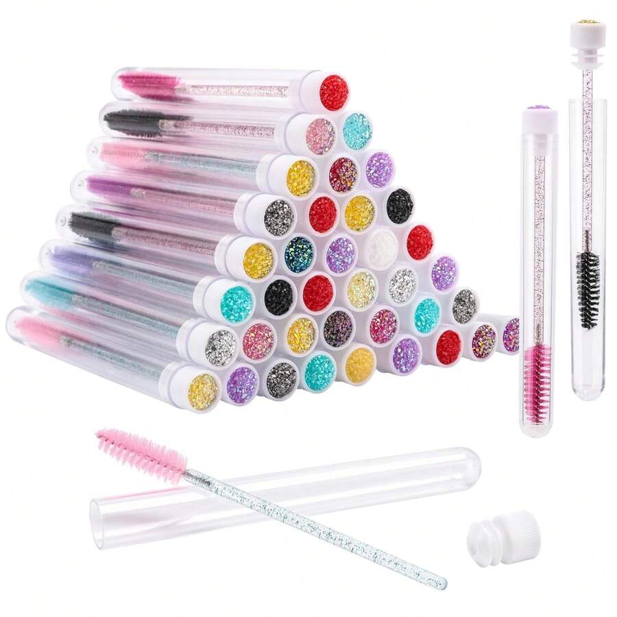 Eyelash Brushes 10Pcs Disposable Crystal Eyebrow Brush Spoolies For ...