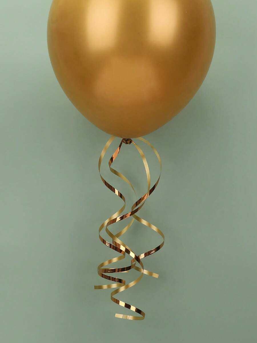 5rolls Metallic Balloon Decorative Ribbon, 10m Gold Balloon Tying ...