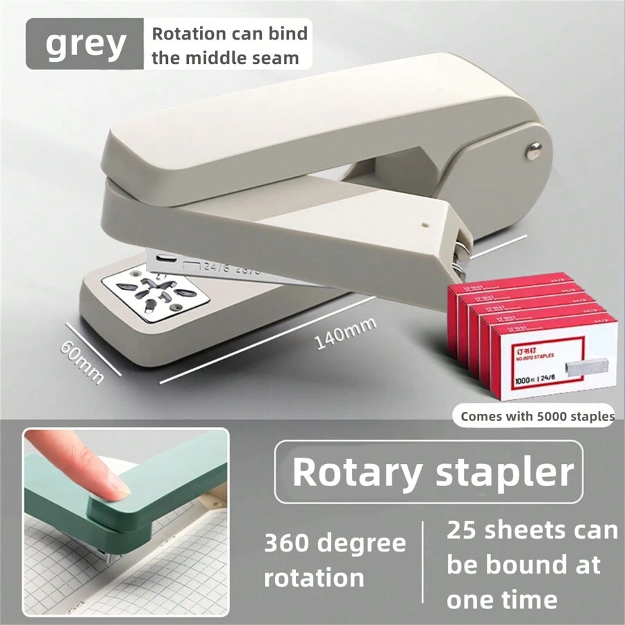 1 Piece Of 360 Degree Rotating Stapler + 5000 Staples White Labor ...