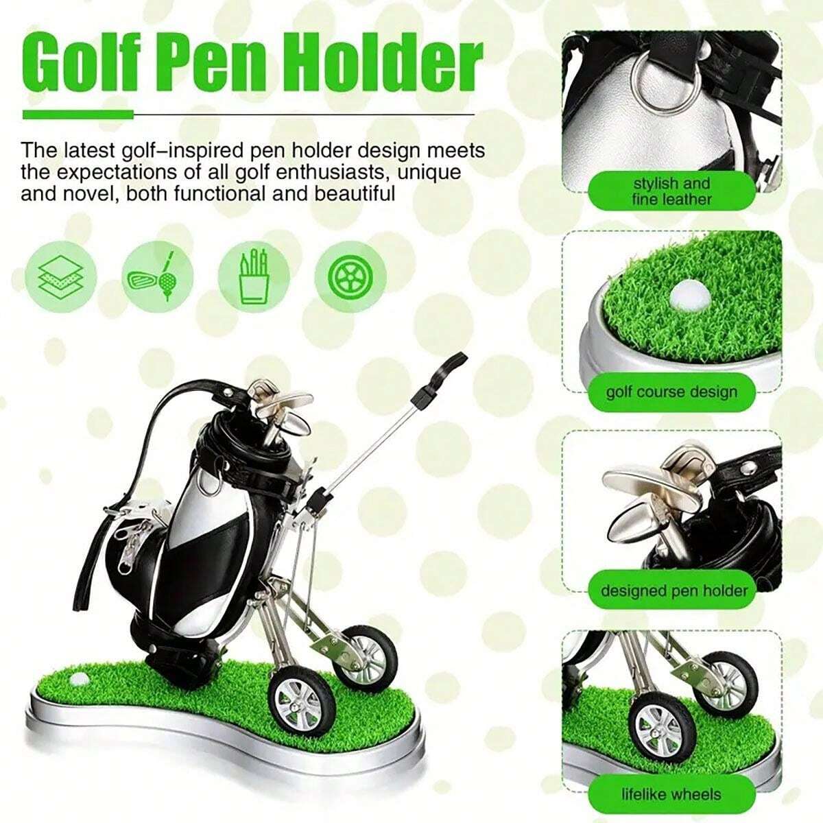 1 Set Golf Bag Pen Holder With Golf Pens 3 Pieces Golf Club Pens , Mini ...