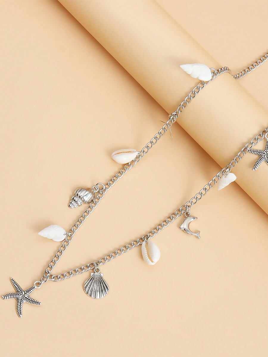 1Pc Bohemian Summer Beach Random Shell Waist Chain Seaside Travel Faux ...