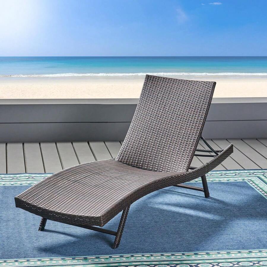79'' Long Reclining Chaise Lounge, Outdoor Wicker Reclining Lounge ...