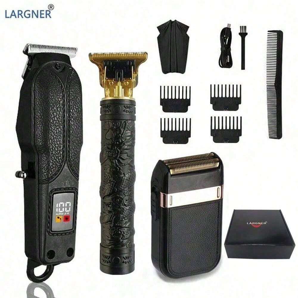 LARGNER Professional Hair Clippers For Men- Hair Cutting Kit & Zero Gap ...