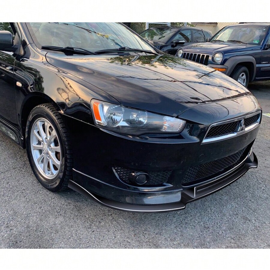 For 2008 - 2015 Mitsubishi Lancer RA-Style Front Bumper Spoiler Lip Kit ...