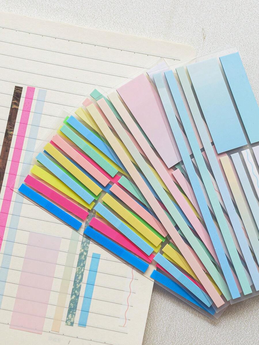 8 Designs/Pack Vintage Style Slim Sticky Notes, Student Markers, Semi ...