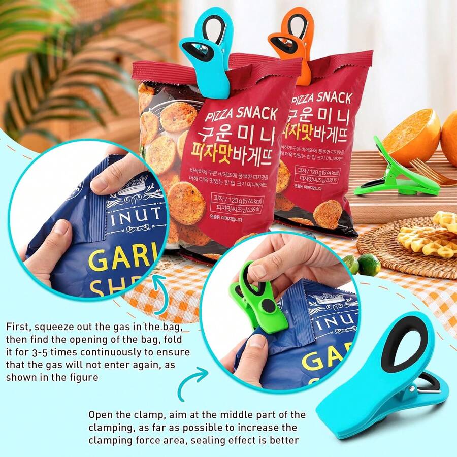 12 Pack Magnetic Chip Clips, Bag Clips Food Bag Clips For Food Packages ...