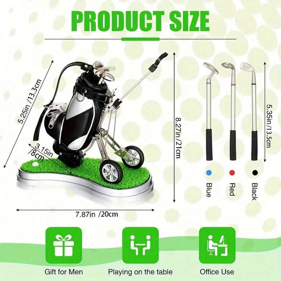 1 Set Golf Bag Pen Holder With Golf Pens 3 Pieces Golf Club Pens , Mini ...