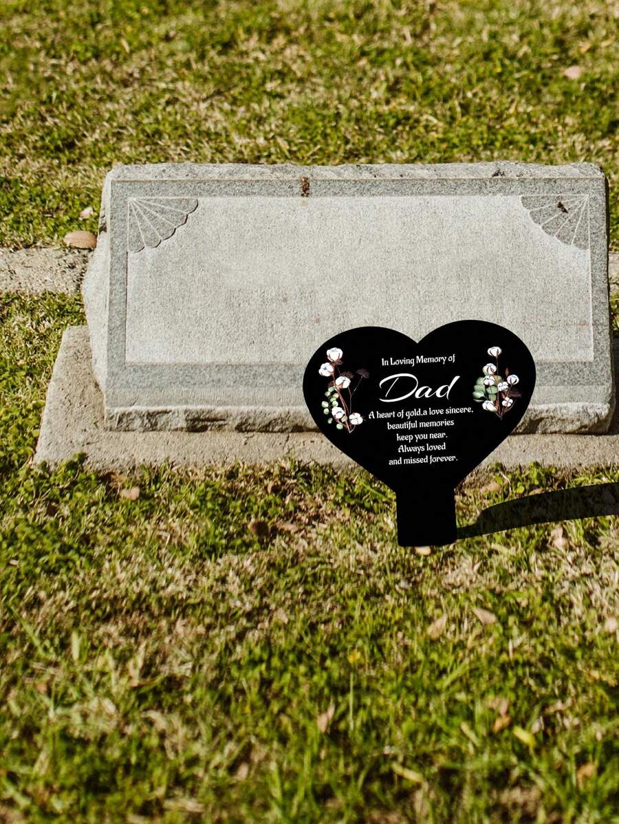 1pc Memorial Father Gravestone Stake - Weather-Resistant Outdoor ...